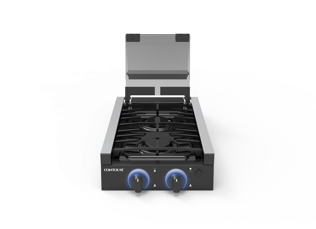2-Burner Recessed Gas Cooktop with Glass Cover – Contoure USA
