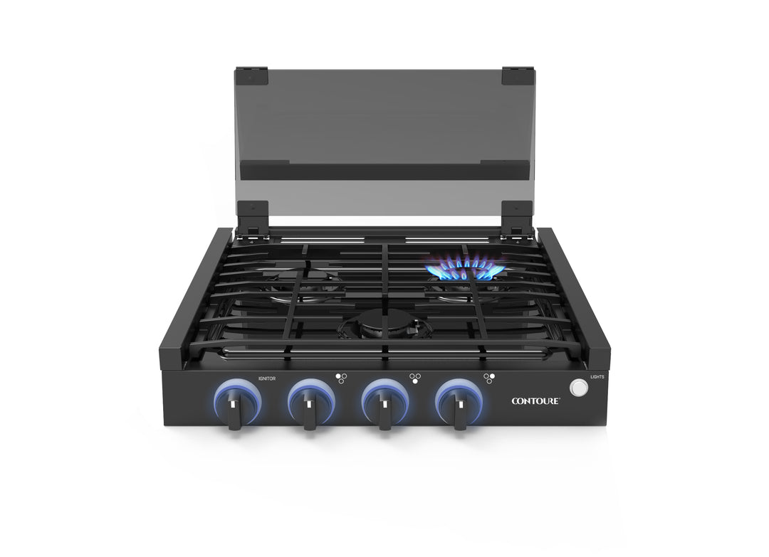 3-Burner Recessed Gas Cooktop with Glass Cover – Contoure USA