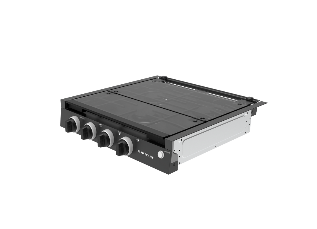 3-Burner Recessed Gas Cooktop with Glass Cover – Contoure USA