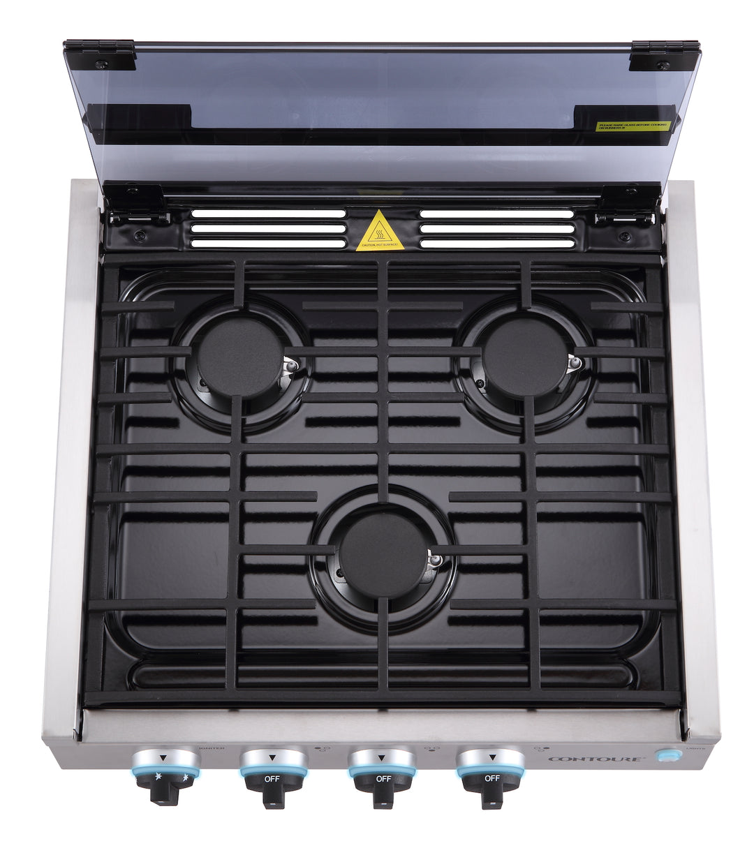 3-Burner Recessed Gas Cooktop with Glass Cover – Contoure USA