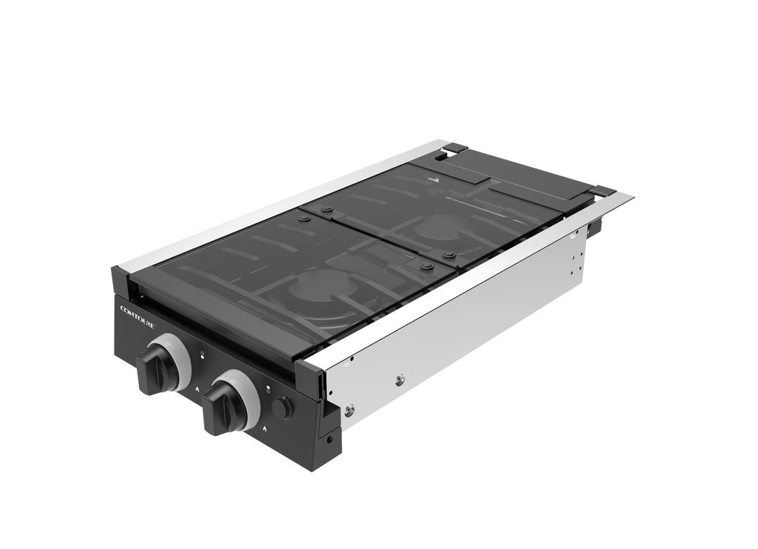 2-Burner Recessed Gas Cooktop with Glass Cover – Contoure USA