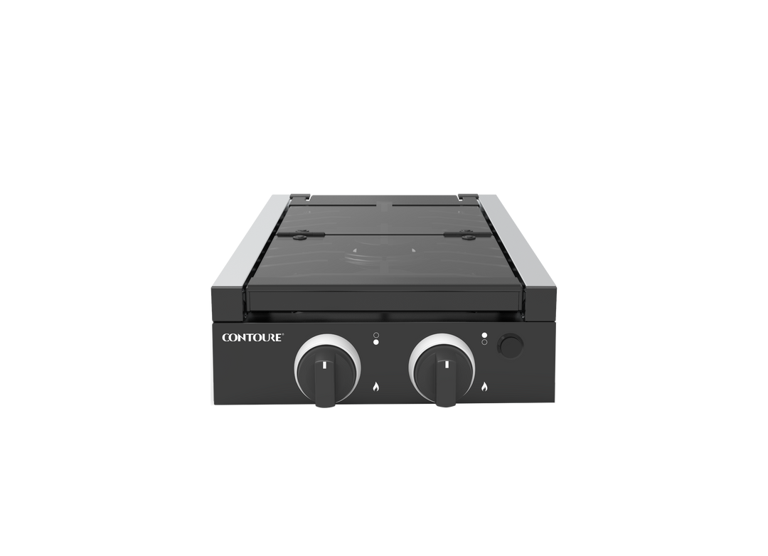 2-Burner Recessed Gas Cooktop with Glass Cover – Contoure USA